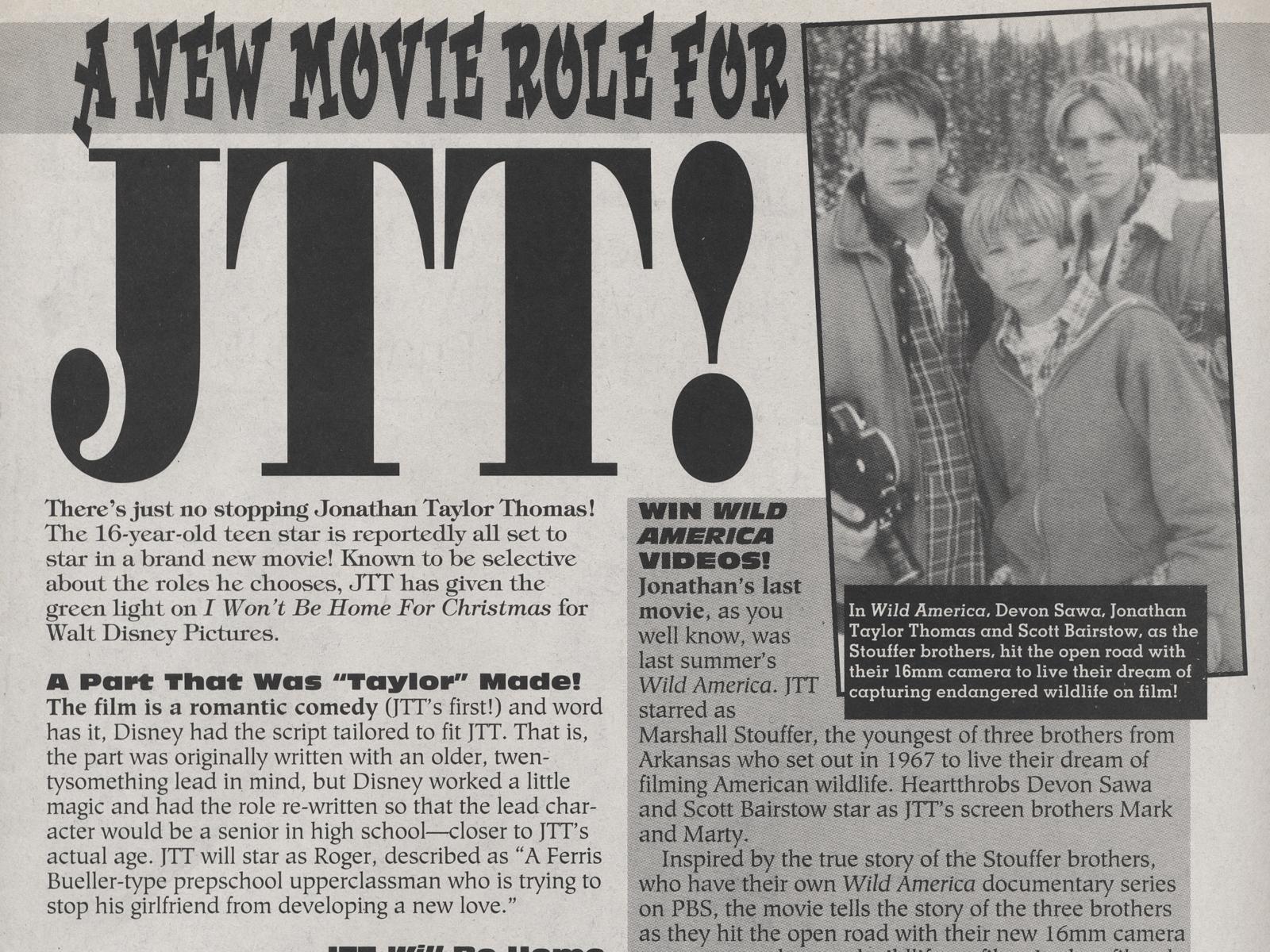 A New Movie Role for JTT! - JTTArchive.Net